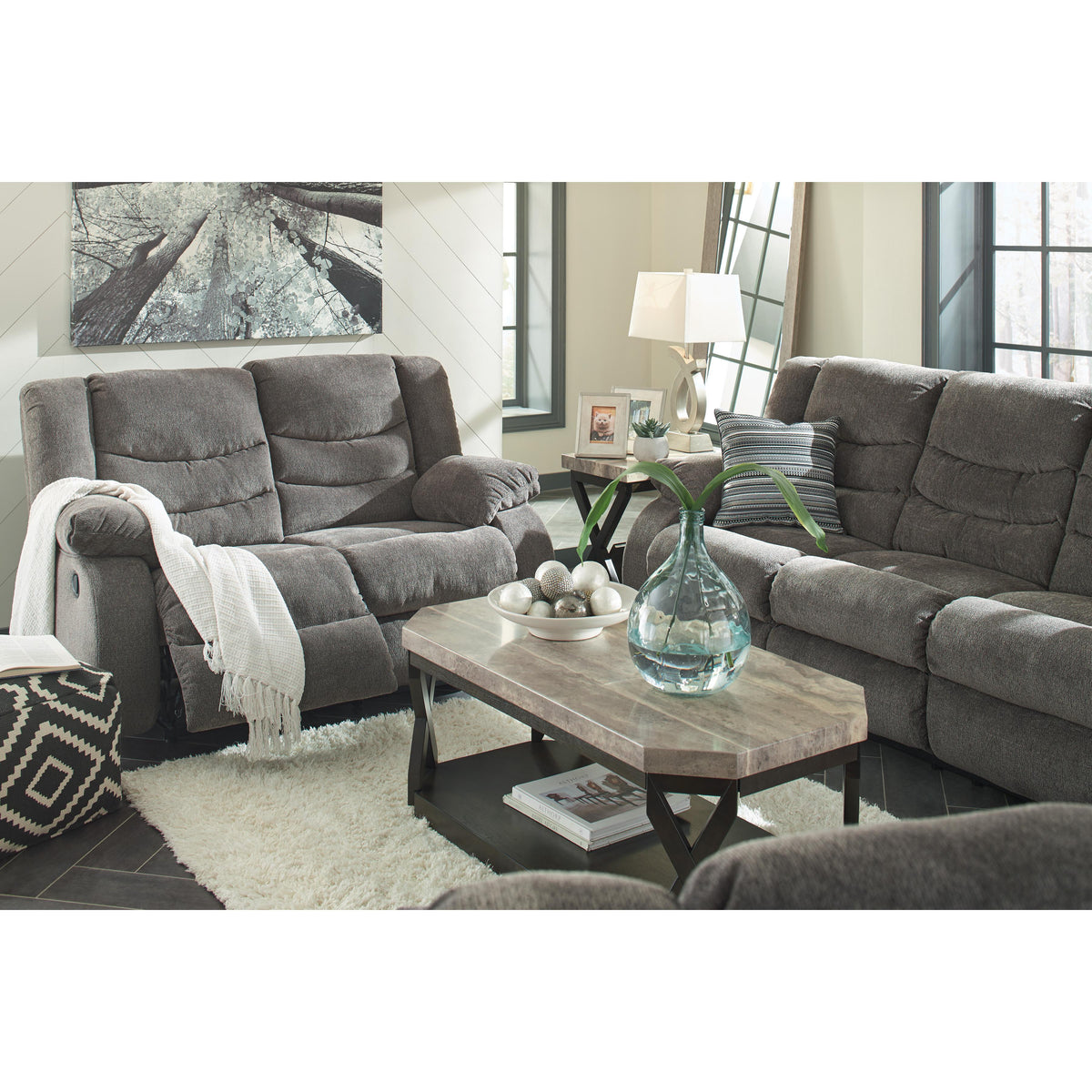 Signature Design by Ashley Tulen Reclining Fabric Loveseat 9860686C